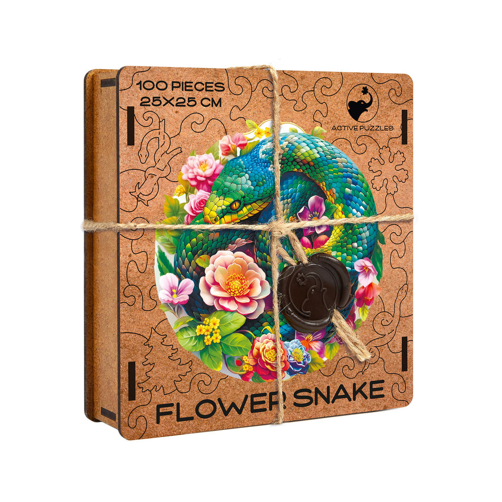 Floral Snake Wooden Jigsaw Puzzle | High Quality Gift – Active Puzzles