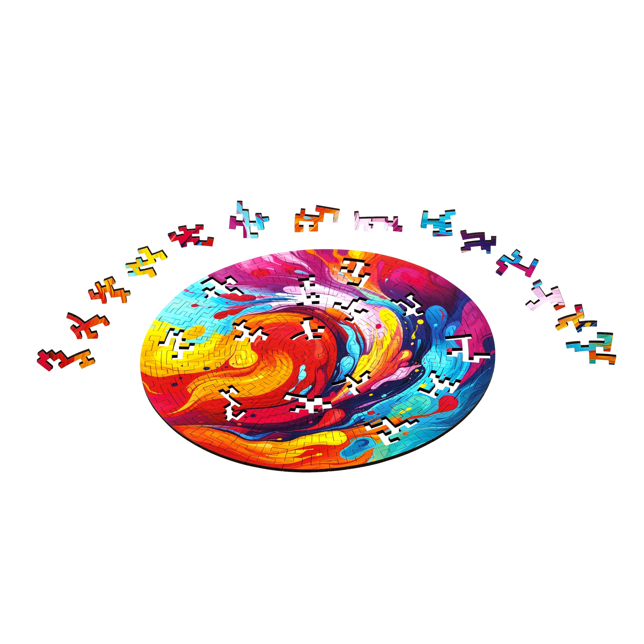 Mandala Wooden Puzzle: Color Splash 🌈